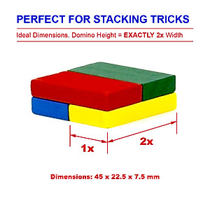 Dominolocity 1,100 Piece Wooden Dominoes Set - Colored Bulk Racing and Rally Building Blocks Kit, Colorful Wood Plain Blank Tiles Design for Stacking, Toppling, and Tumbling Races