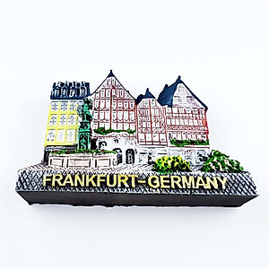 Frankfurt Germany Refrigerator Magnet Tourist Souvenir Fridge Decoration 3D Magnetic Sticker Hand Painted Craft Collection