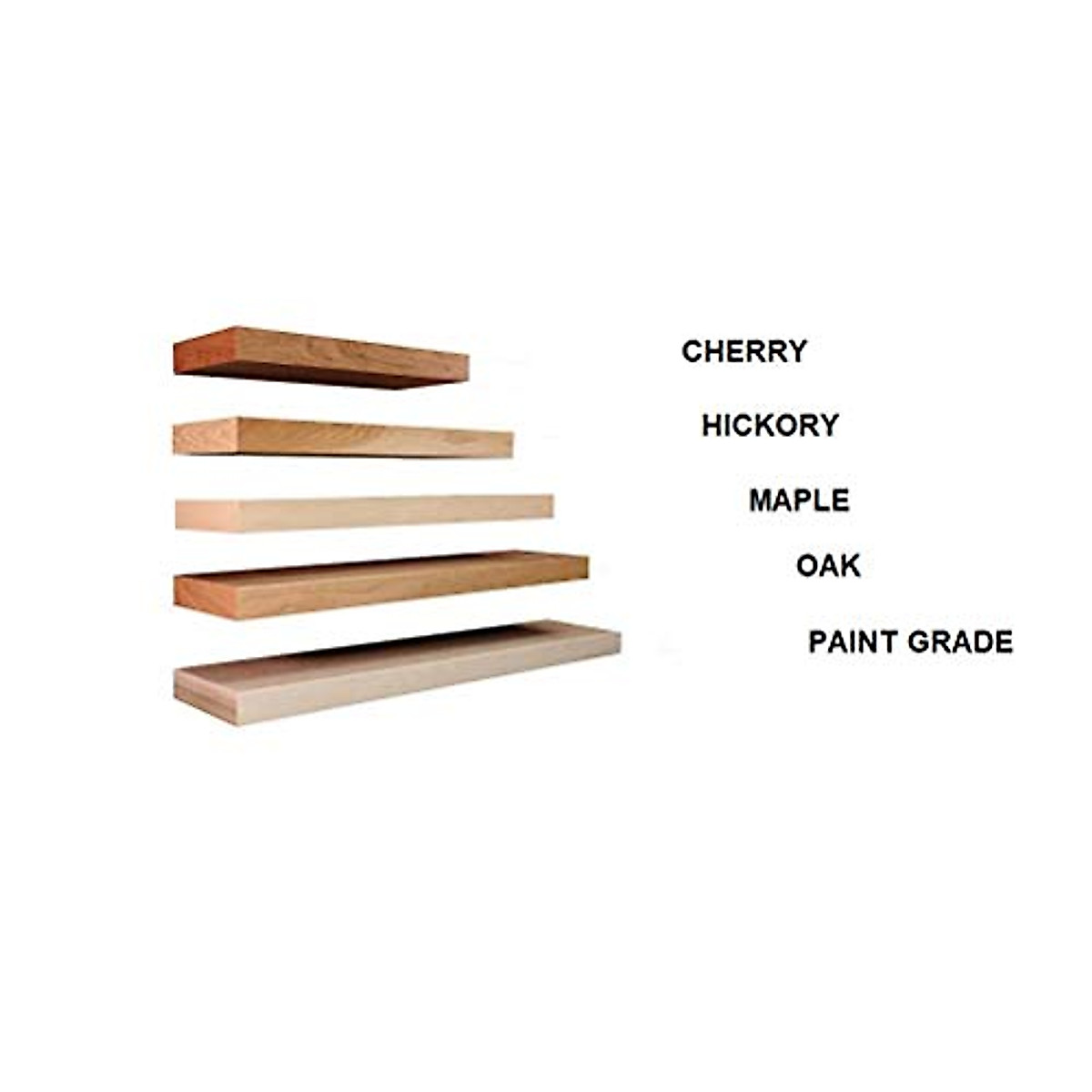 TFKitchen Floating Shelves Solid Wood and Veneer Construction, Alder Shelf Unfinished, 36 x 10 Inches