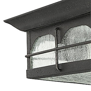 Home Decorators Collection Flushmount 2-Light Outdoor Aged Iron Lantern