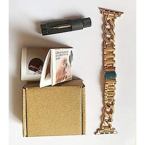 Kolgios 38/40/41mm Gold Cool Women Chain Metal Smartwatch Bands Compatible for Apple Watch Bands Series 8/7/6/SE/5/4 Adjustment Replacement Bracelet for Iwatch 8/7 Gift for Her