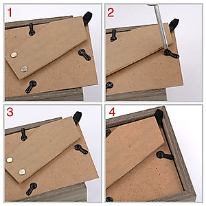 Picture Frame Hardware Backing Clips, 100 Pieces Photo Frame Turn Button Fasteners with 100 Pieces Screws Picture Framing Parts for Hanging Posters Drawing Crafts, Black