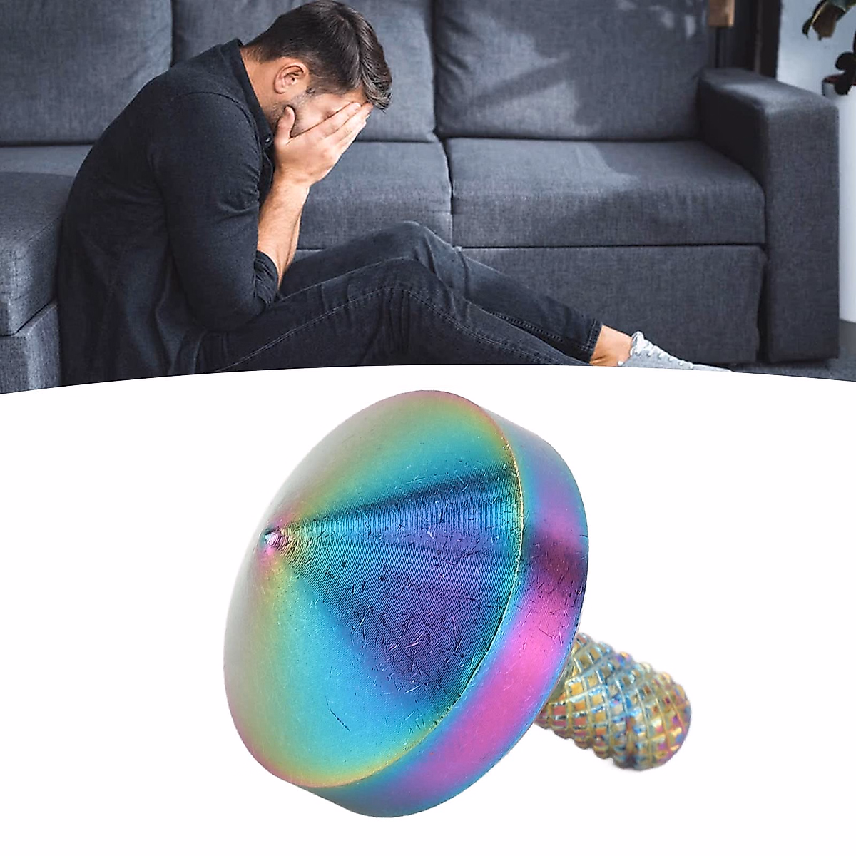 Fidget Spinner Gyroscope Toy, Portable Office Anxiety Stress Relief ADHD Rotating Gyroscope Toy Metal Finger gyrosphere for Boyfriend Father (Colorful)