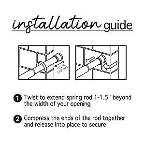 Interior Living 42-72 in. Adjustable Spring Tension Closet Window Bath Utility Rod, Black