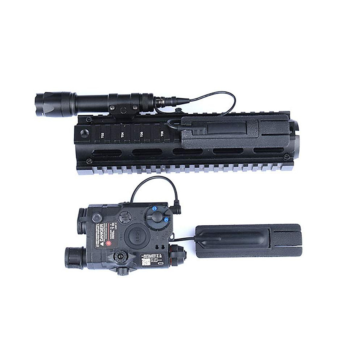 LThyzszb Tactical Light Pressure Switch Mount Plate Kit TD Scar Pocket Panel for 20mm Picatinny Rail Flashlight PEQ Remote Switch Accessories (Black)