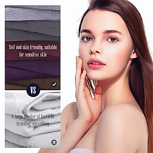 16 Count Premium Makeup Remover Cloths- Super Soft Not Wear Skin - 8×8 Inches - Highly Absorbent Microfiber Coral Velvet Fingertip Face Towels Washcloths for Hand and Make Up, Quick Dry- Classics