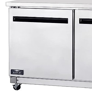 Arctic Air AUC60F 60-Inch Two-Door Undercounter Work Top Freezer, Stainless Steel, 1/2-HP, 115v