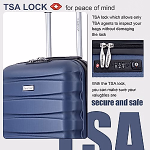 Travelhouse Luggage Sets, Expandable Hardside Suitcases 24in/28in, Carry on 20in,3 Piece Set Travel Luggages Clearance with Double Spinner Wheels TSA Lock Lightweight (Blue)