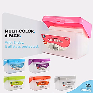 Index Card Holder Pink, 3x5 Note Flash Card Organizer Case, Index Card File w/ flip top, Notecard Recipe, Holder, Holds 250 Cards, Also Available in Purple, Red, Green, Blue, Grey (1 PC) - By Enday