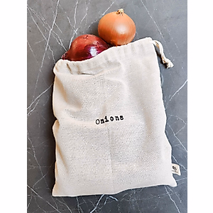 Montecito Home - 100% Linen Onion and Potato Linen Bags, Potato Sacks, Potato Keeper, Washable Storage Bags, Storage For Pantry- Combo Set - Two 15"x12" Farmhouse Artisan Linen Bags - White