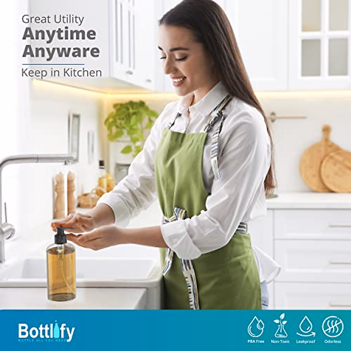 4 PCS Refillable Shampoo and Conditioner Bottles with Pump 8oz – Clear Plastic Pump Bottles Dispenser Empty - BPA Free Leak Proof Hand soap Dispenser Set with Travel Lock