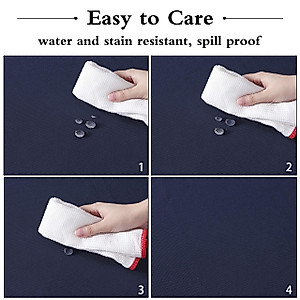 sancua Round Tablecloth - 60 Inch - Water Resistant Spill Proof Washable Polyester Table Cloth Decorative Fabric Table Cover for Dining Table, Buffet Parties and Camping, Navy