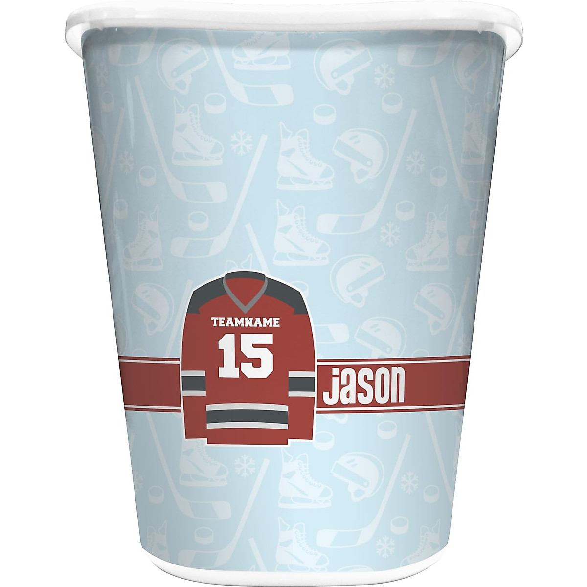 RNK Shops Personalized Hockey Waste Basket - Single Sided (Black)