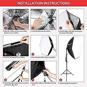 VICIALL HPUSN Softbox Lighting Kit 2x76x76cm Photography Continuous Lighting System Photo Studio Equipment with 2pcs E27 Socket 85W 5400K Bulbs for Filming Model Portrait Product Fashion Photography