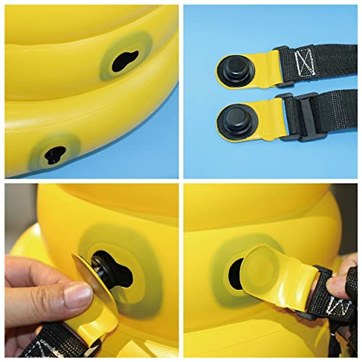 Baby Inflatable Seat for Babies 3-36 Months, Built in Air Pump Infant Back Support Sofa, Infant Support Seat Toddler Chair for Sitting Up, Baby Shower Chair Floor Seater Gifts (Yellow Duck)