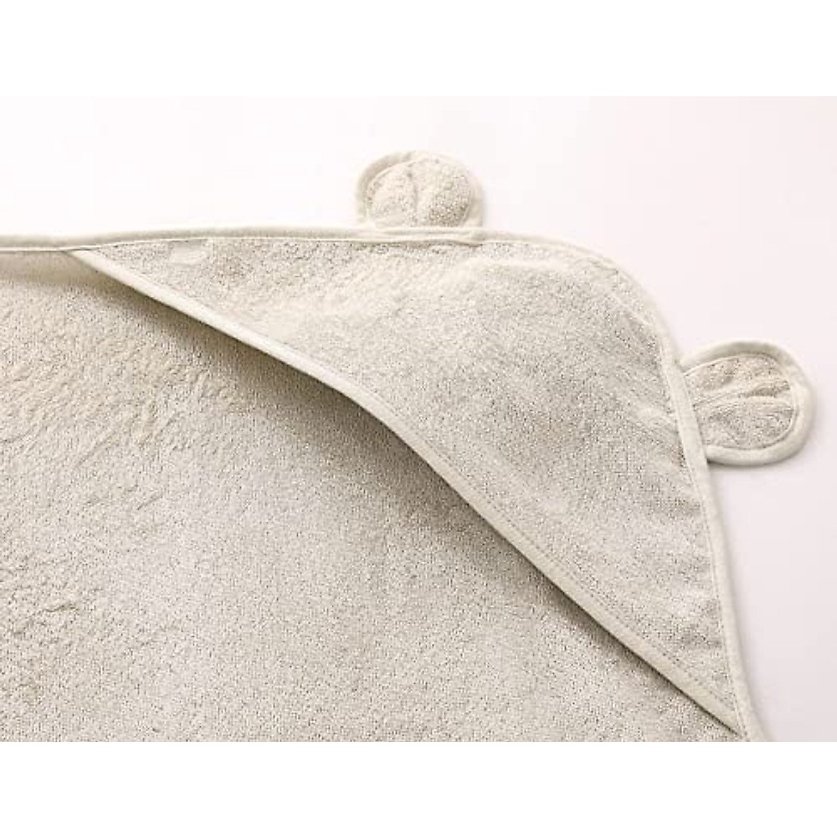 SUZEL Hooded Baby Bath Towels and Washcloths Set Buttery Soft Bamboo Viscose Baby Towels for Newborns, Infants 30 x 30 Inch, Beige