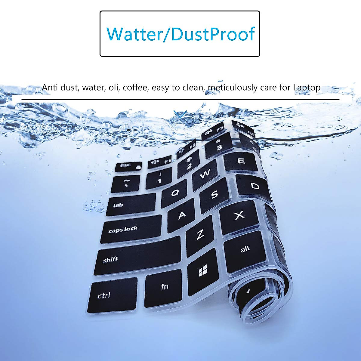 MUBUY Keyboard Cover Design for 13.3" Dell Latitude 5000 Series 5300 5310 Laptop and Dell Latitude 7000 7300 13.3" Laptop Keyboard Protective Skin Without Pointing-Black