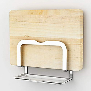 XJJZS Simple Cutting Board Pot Cover Rack Multifunctional Thickened Cutting Board Rack Kitchen Rag Rack