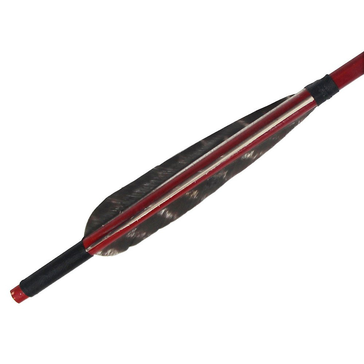 zzuus 34" Wooden Arrows 3 Eagle Feathers Fletching Traditional Target Arrows for Recurve Bow or Longbow Beginner Red Brown Polished Shaft Hunting Target Practice Arrow (6Pcs)