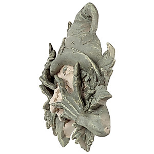 Design Toscano Poison Ivy Forest Witch Greenman Wall Hanging Sculpture, 15.5" Wx2 Dx9.5 H, two tone stone