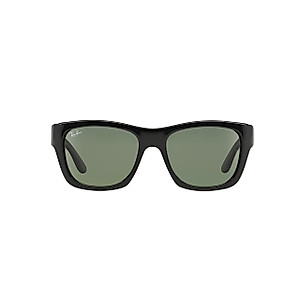 Ray-Ban RB4194 Square Sunglasses, Black/CRYstal Green, 53 mm