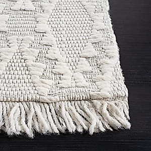 Safavieh Marbella Collection 8' x 10' Ivory MRB202A Handmade Boho Trellis Fringe Wool Living Room Dining Bedroom Area Rug