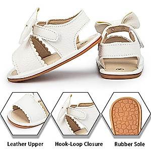 Zoolar Infant Boys Girls Sandals Breathable Premium Baby Summer Outdoor Casual Beach Shoes Lightweight Toddler Flower Bowknot Anti Slip Rubber Sole Newborn Prewalker First Crib Shoes