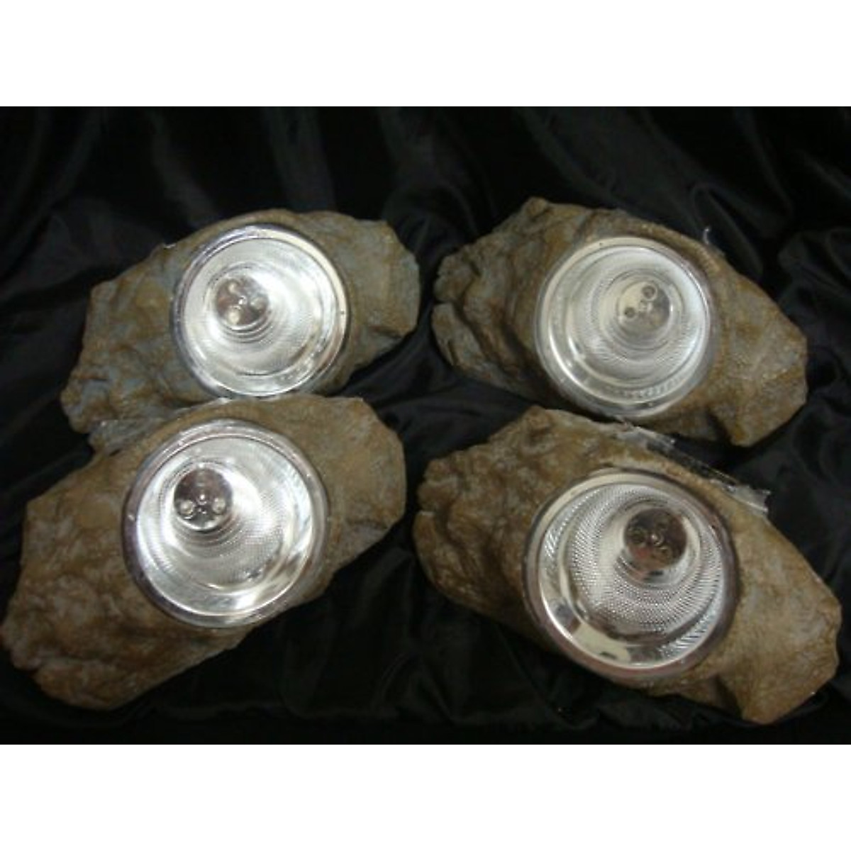 Solar Rock Light 3 Led Spotlight for Home and Garden Set of 4