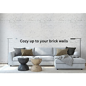 Brick Wallpaper Peel and Stick - White/Gray, 32.8 ft x 1.5 ft - 3D Faux Brick Wallpaper for Textured Wall, Removable Wallpaper for Indoor & Outdoor Use Waterproof- Ideal for Bedroom Accent Wall Décor