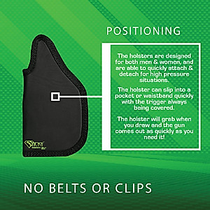 Sticky Holsters Concealment Holster for Men and Women - OR-5 MOD - Fits Glock 42,43,43X,26,27, Sig Sauer P365 and Similar with Optic Setups, Lights and Lasers - Ambidextrous - IWB/Pocket Carry