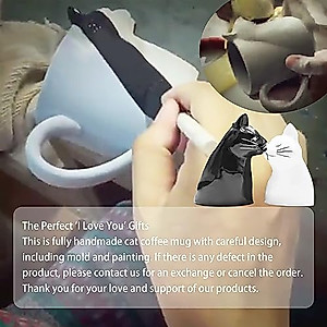 BigNoseDeer Couple Gifts Kissing Cat Coffee Mug Set Engagement Gifts for Couples Wedding Gifts 2023 Gifts for Boyfriend and Girlfriend,Anniversary Gift for Couple Blue and Pink Cat Mug for Cat Lovers