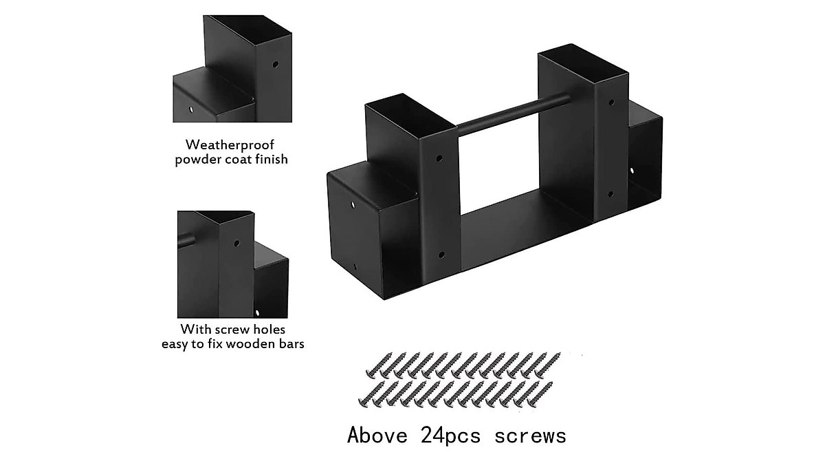 WANLISELL Firewood Log Brackets - Heavy Duty Outdoor Storage Kit