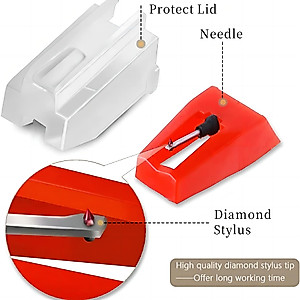 Zerodis Record Player Needle, 4pcs Turntable Replacement Record Player Cartridge Needle for Record Player Phonograph