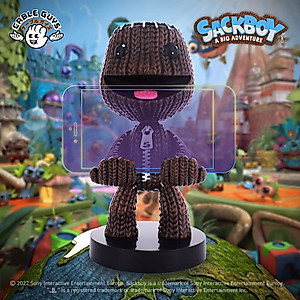 Exquisite Gaming: Sackboy: A Big Adventure - Sackboy - Original Mobile Phone & Gaming Controller Holder, Device Stand, Cable Guys, Sony Licensed Figure