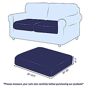 SUBRTEX Leather Waterproof Cushion Covers Breathable Sofa Seat Slipcpvers for 2-3-4 Seaters Stretch Replacement for Furniture Protector (2 Pack, Chocolate)