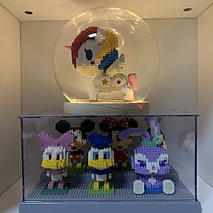 Uvini Micro Blocks Adult Building Toy Set, Valentine's Day Gift, Christmas Fun DIY Unicorn for Adults or Kids, Best Gift Girls 870pcs ( with Dust-proof lampshade ), White, (00867)