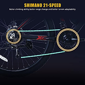 VELOFORT Victor Electric Bike for Adults 26”, Ebike with 350W Motor Up to 20MPH, 3A Fast Charge 36V 10.4Ah Removable Battery, Electric Mountain Bike with Shimano 21 Speed Gears White