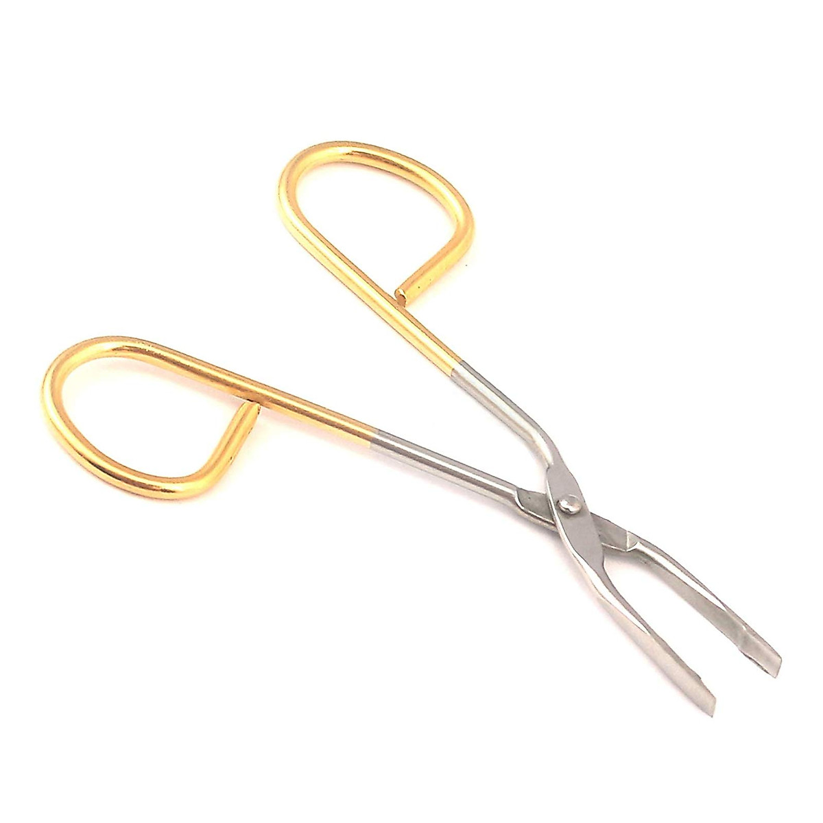 LAJA IMPORTS Stainless Steel 'Eyebrow Tweezer, Scissors Shaped Slant Tip Tweezer Clip, Set Of 2 - Gold & Silver