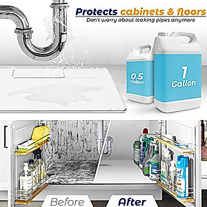The Original Under Sink Mat - Silicone Waterproof mat, Adjustable, Easy to Clean, Kitchen cabinet liner, Disifenction Surface - 34" x 22" or smaller