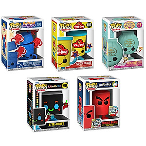 Funko POP! Games Bundle Collectors Set - Barrel of Monkey's, Play-Doh, Lite-Brite, Polly Pocket, and Trouble