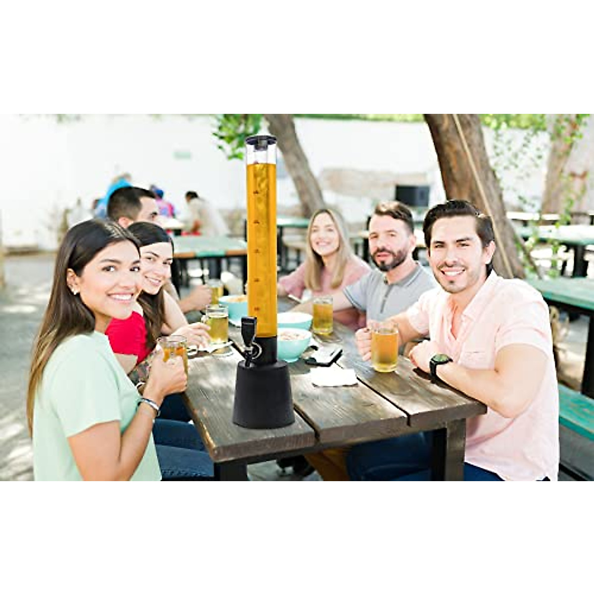 Spotted Armadillo 3L / 101 oz. Beer Dispenser with Ice Tube and B Pong Party Gift Set | Cold Drink Tower | Beverage Tap for Parties and Gameday | Holiday Gifts (1 Set)