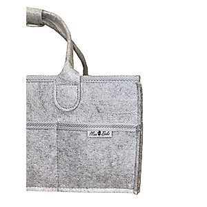 Maa and Bebe Diaper Caddy Organizer – portable storage basket – diaper holder made with handles – easy to carry (Grey)