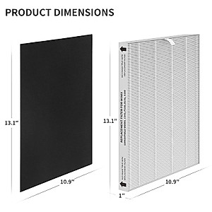GoKBNY C545 True HEPA Replacement Filter Compatible with Winix C545 Purifier, HPEA Filter S, Part Number 1712-0096-00, 4×True HEPA Filters + 4×Activated Carbon Pre-Filters