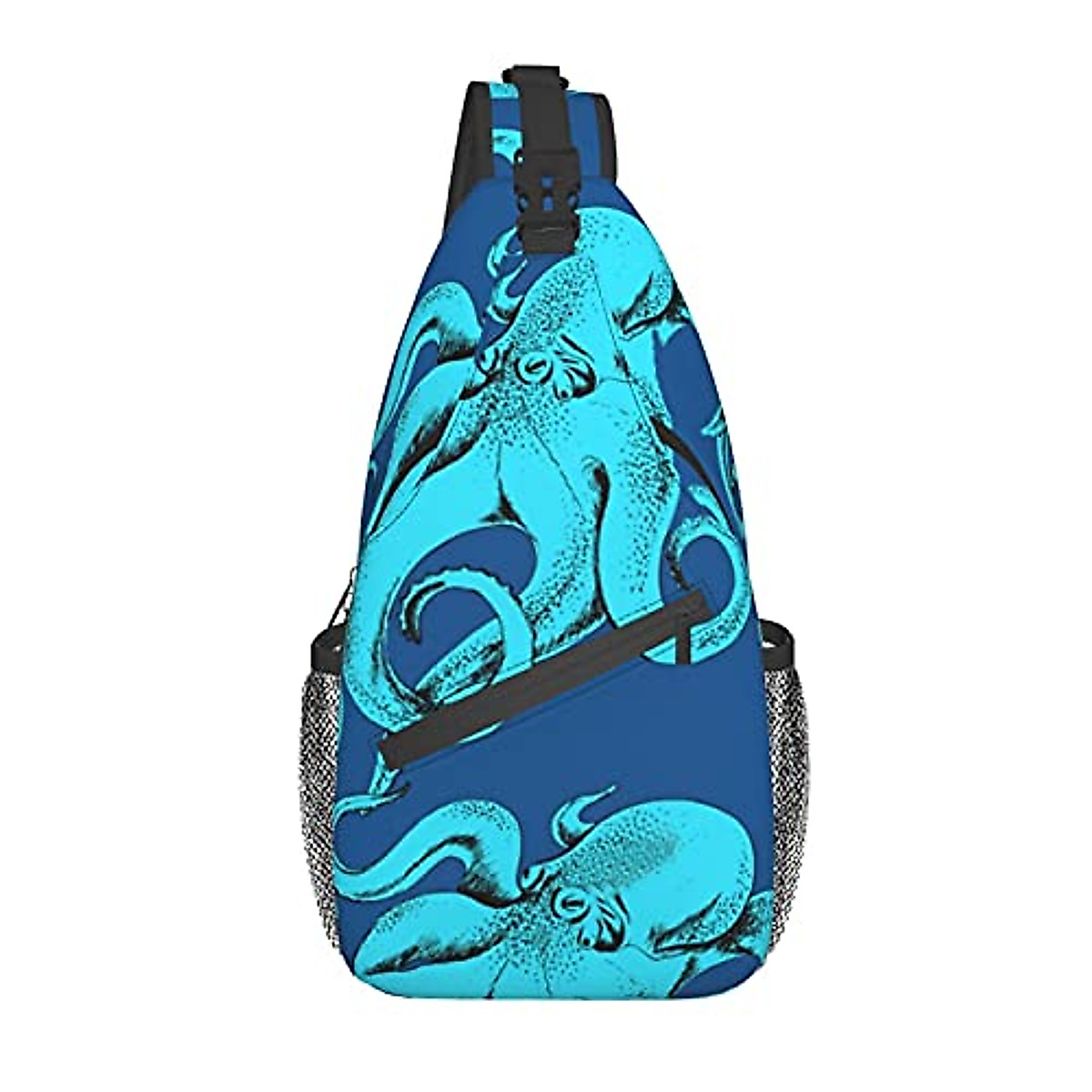 loquehv Octopus Navy Blue Kraken Nautical Sling Backpack Chest Bag Waterproof Crossbody Shoulder Bag, Small Travel Hiking Daypack For Men Women Hiking Outdoor
