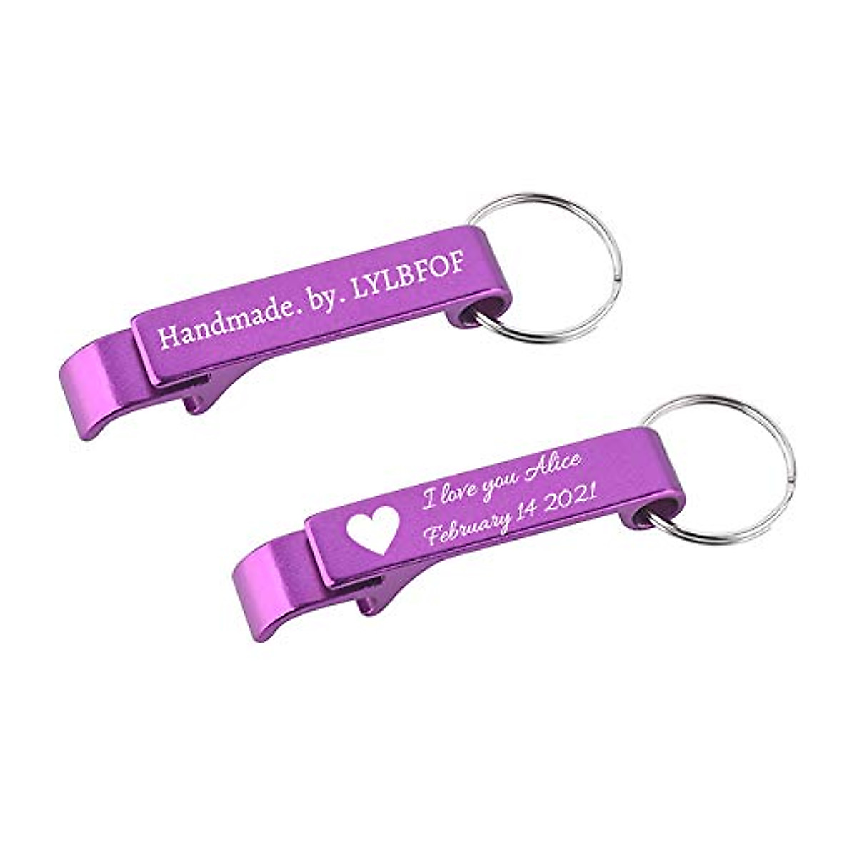 100pcs Personalized Bottle Opener Keychain Custom Aluminum Beer Bottle Opener Engraved Any Text/Logo Wedding Favors, Brewery, Bar, Anniversaries, Party, Restaurant, Property Agent, Guests, Graduation