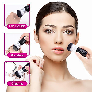 Brush Master Retractable Kabuki Makeup Brush for Blush, Bronzer, Foundation, Powder, Travel Face Cosmetic Brush