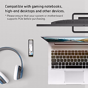 HP EX900 Pro 1TB NVMe PC SSD - PCIe Gen3 (8.0 GT/s) x 4, M.2 2280, 3D NAND Internal Solid Hard State Up to 2250 MB/s with DRAM Cache - 9XL77AA#ABA