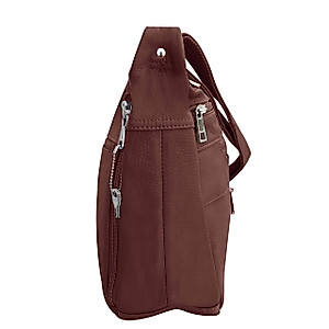Brown Leather Concealed Carry Handbag Roma 7082