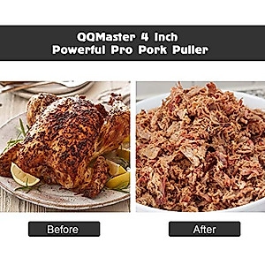 QQMaster Pork Puller,4 Inch Stainless Steel Meat Shredder Pork Puller Used With Standard Hand Drill Shredding Pork Made Easy