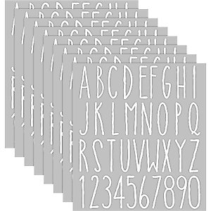 8 Sheets Vinyl Letter Stickers Waterproof Self Adhesive Letter Numbers Alphabet Modern Mailbox Numbers Sticker for DIY Mailbox House Home Business Address(2 Inch,White)